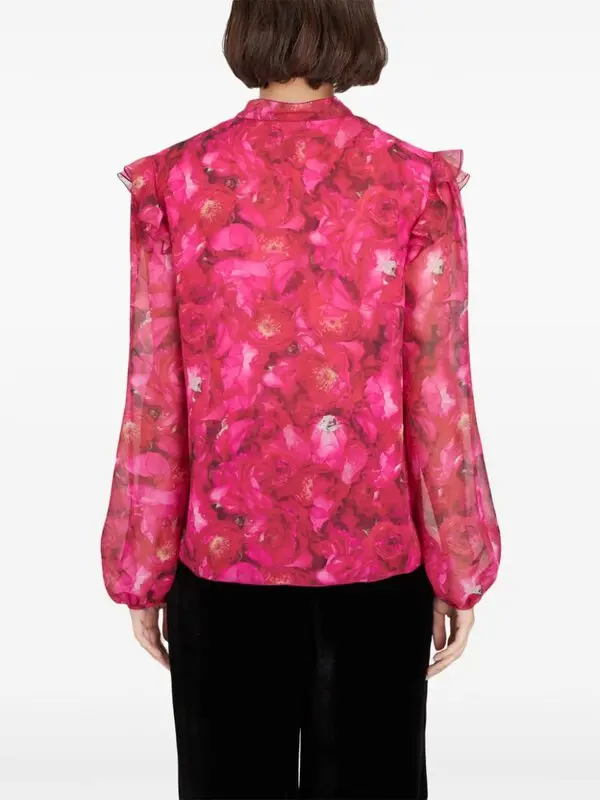 Giambattista Valli Floral-print Silk-georgette Blouse - Pink