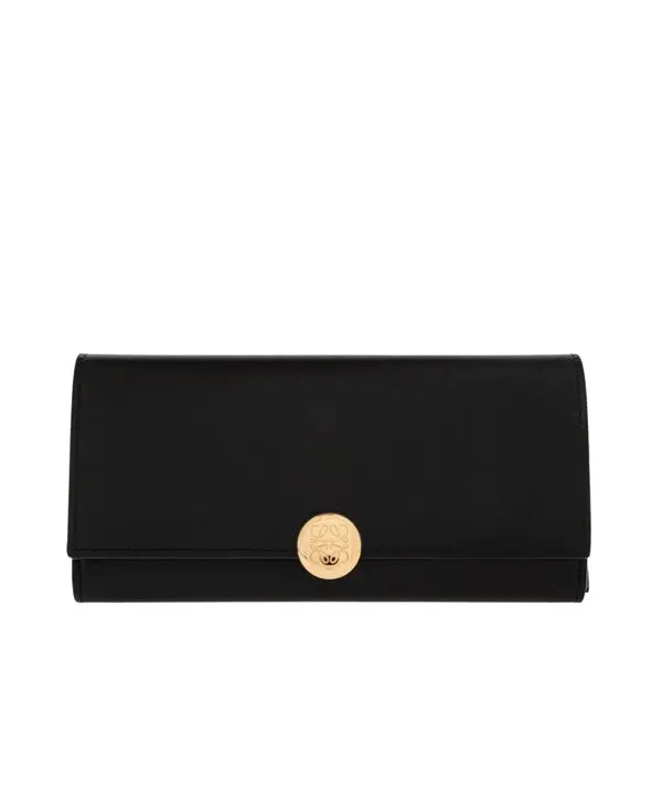 Loewe Logo-plaque Leather Wallet - Black