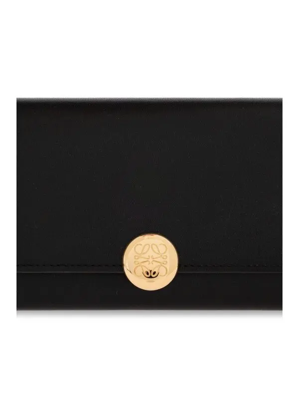 Loewe Logo-plaque Leather Wallet - Black