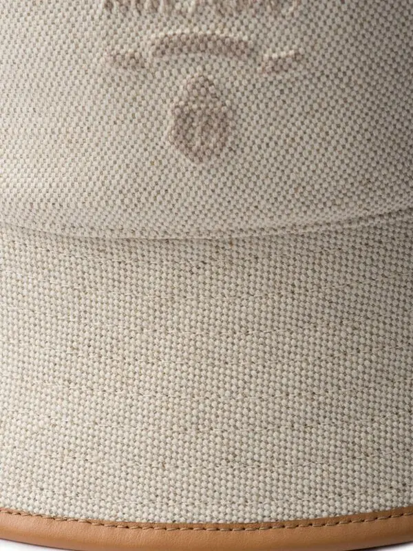Prada Logo-embroidered Bucket Hat - Neutrals