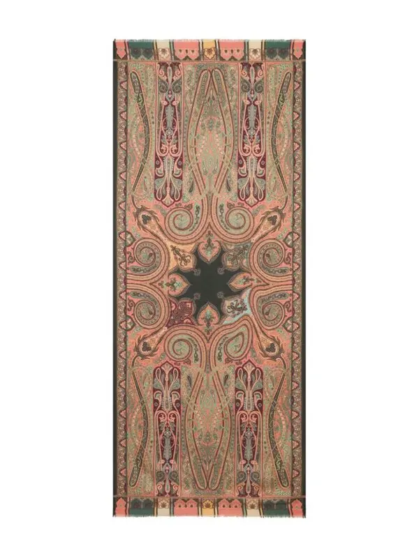 Etro Paisley-print Frayed Scarf - Neutrals