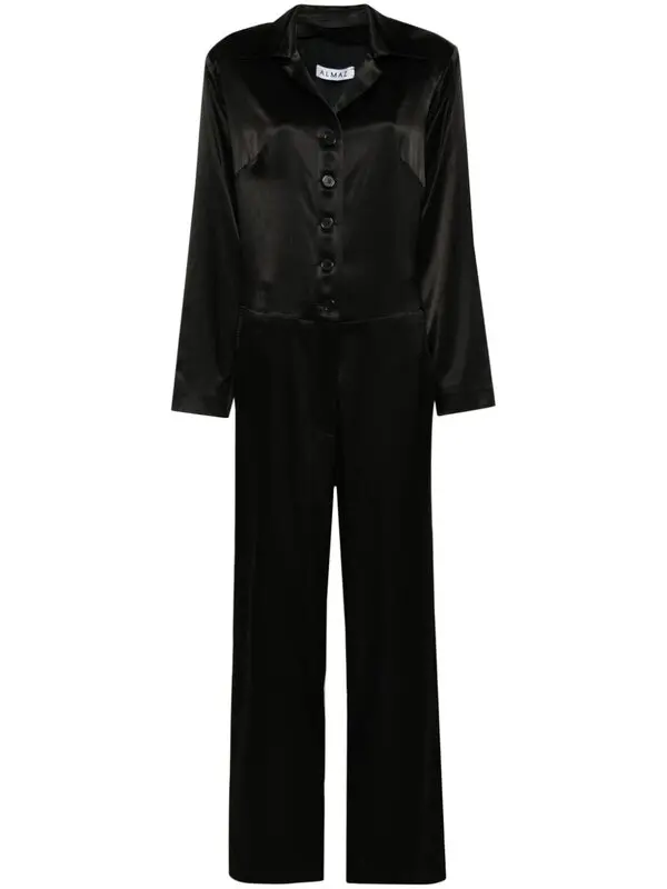 ALMAZ Industrious Satin Jumpsuit - Black