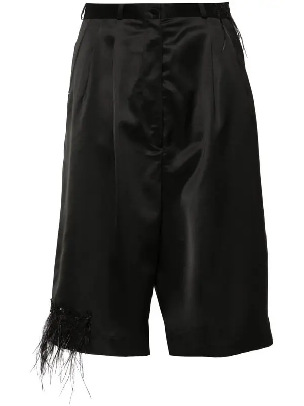 ALMAZ Feather-embellished Tailored Shorts