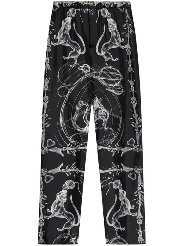 Fabiana Filippi Abstract Print Trousers - Black