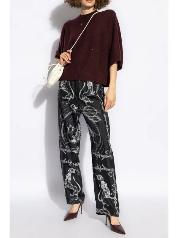 Fabiana Filippi Abstract Print Trousers - Black