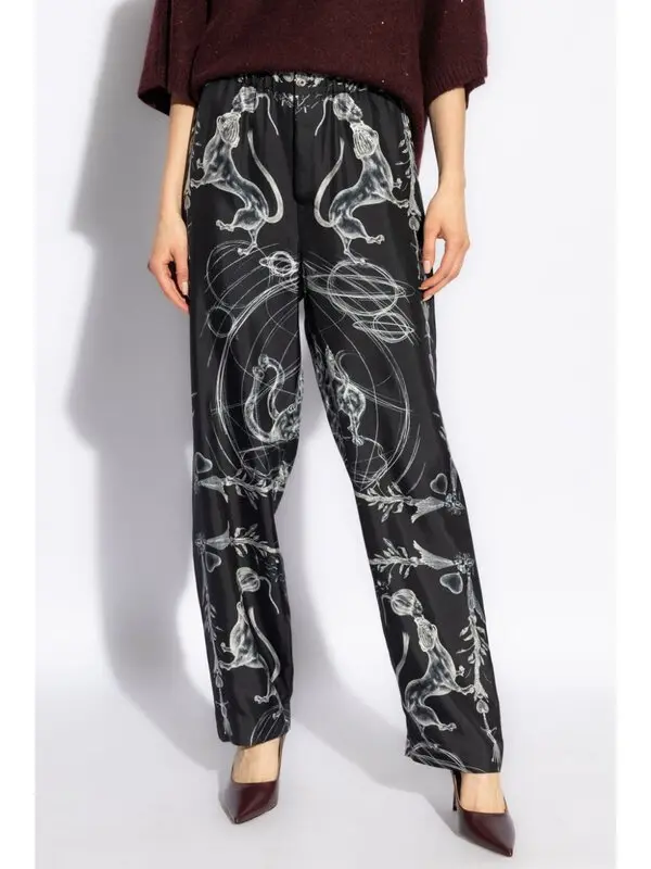 Fabiana Filippi Abstract Print Trousers - Black