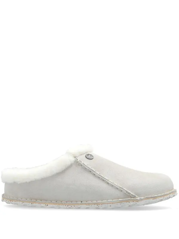 BIRKENSTOCK Suede Shearling Slippers - White