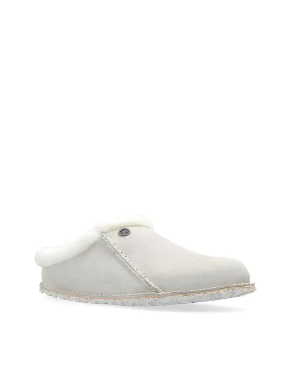 BIRKENSTOCK Suede Shearling Slippers - White