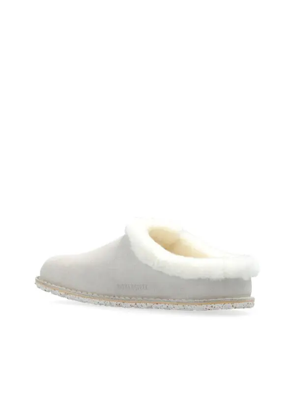 BIRKENSTOCK Suede Shearling Slippers - White