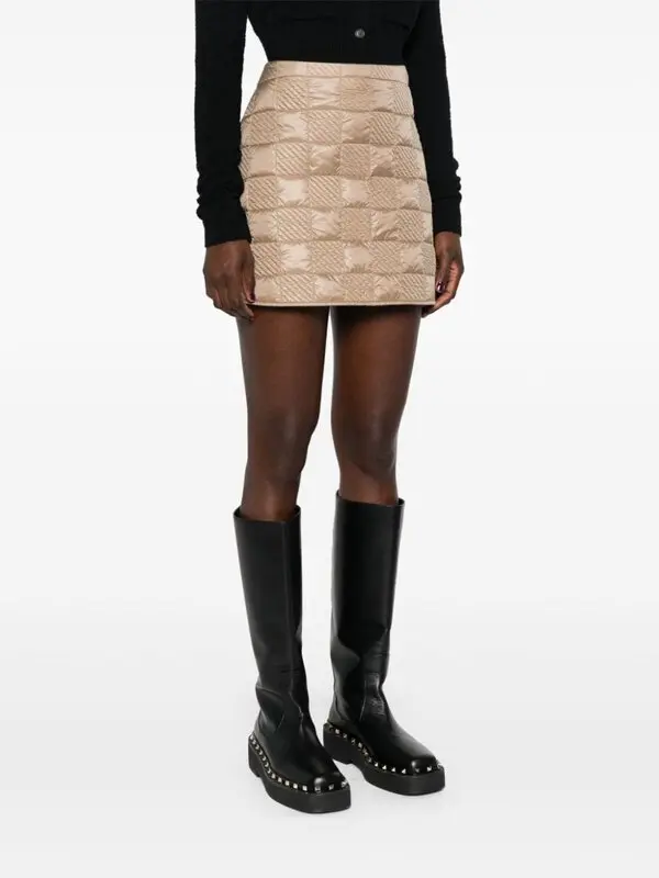 Moncler Quilted Mini Skirt - Brown
