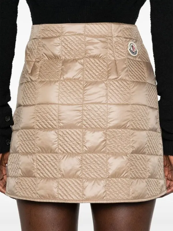 Moncler Quilted Mini Skirt - Brown