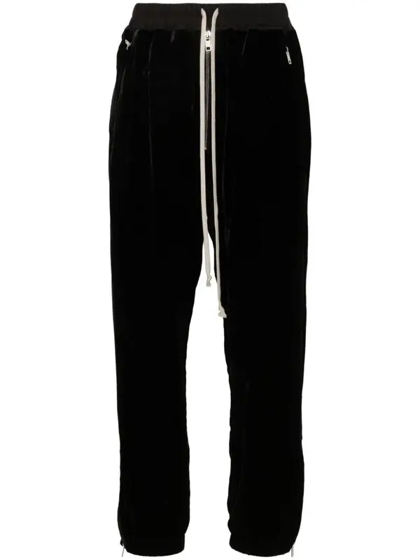 Rick Owens Drop-crotch Velour Track Pants