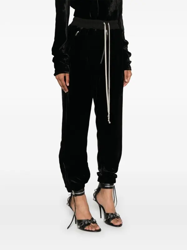 Rick Owens Drop-crotch Velour Track Pants