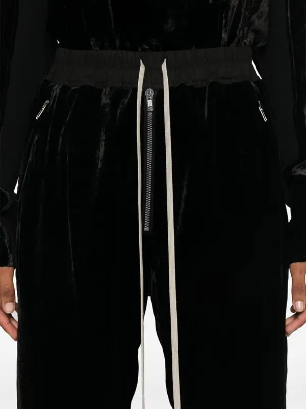 Rick Owens Drop-crotch Velour Track Pants