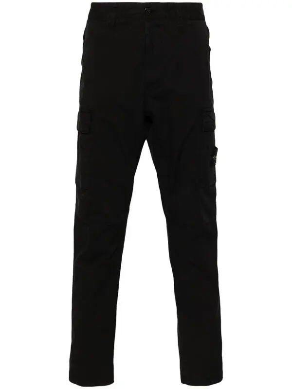 Stone Island Tapered Cargo Trousers - Black