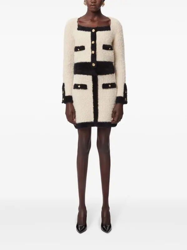 Nina Ricci Square Neck Tweed Cardigan