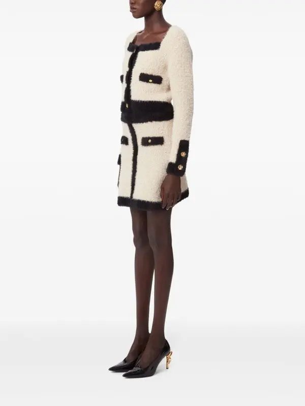 Nina Ricci Square Neck Tweed Cardigan