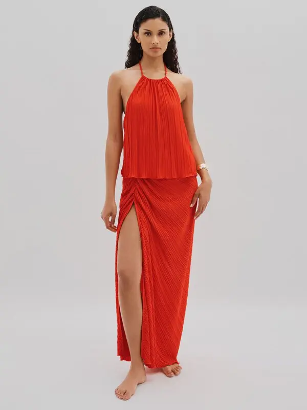 Good American Plisse Beach Cover-up Sarong