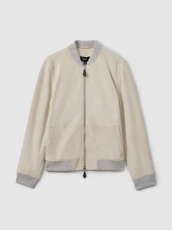 REISS Diego Suede Bomber Jacket