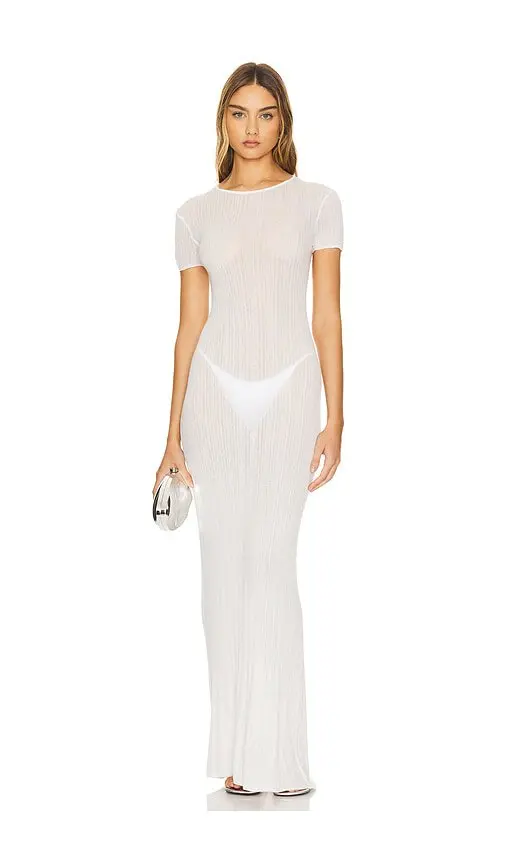 LOVERS AND FRIENDS Aprile Sheer Maxi Dress - White