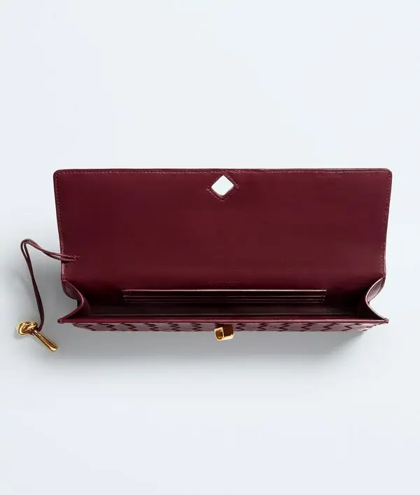 Bottega Veneta Andiamo Intrecciato Leather Clutch - Barolo