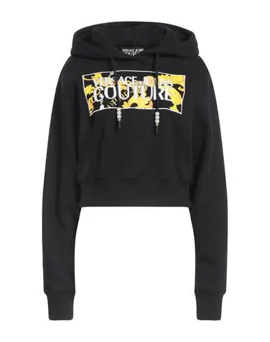 Versace Cotton-blend Cropped Hoodie - Black