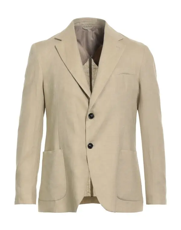 LIU •JO MAN Single-breasted Linen Blazer - Beige