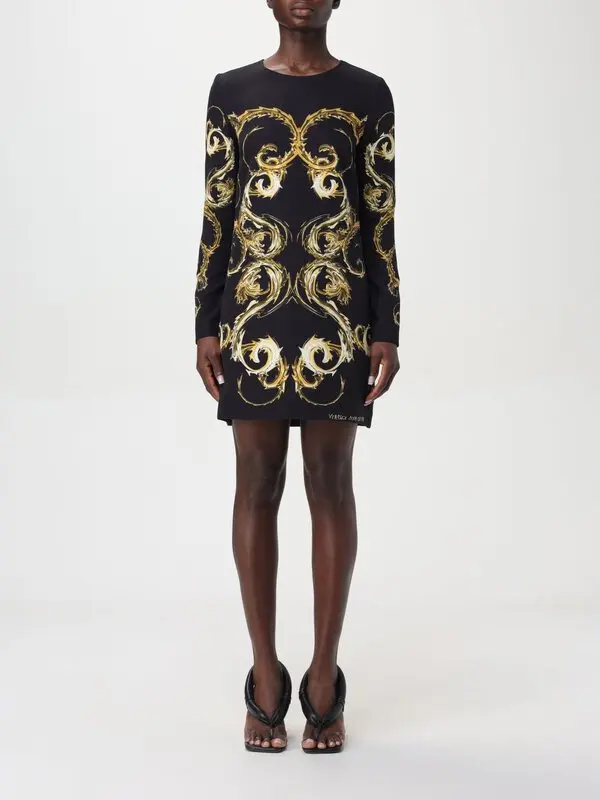 Versace Printed Dress In Black - 47% Off | Editorialist