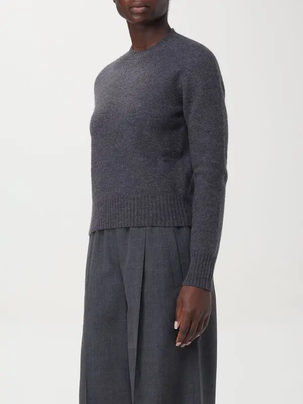 JIL SANDER Ribbed Crew Neck Pullover - Grey