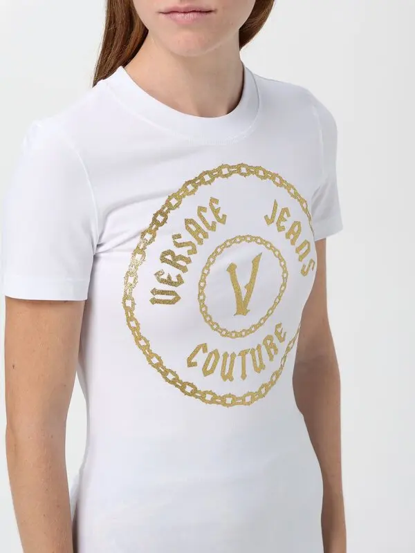 Versace T-shirt With Gold Medusa Chain Logo