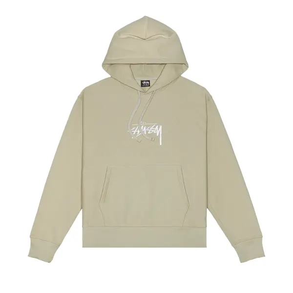 StüSsy Stock Logo Appliqué Hood - Brown | Editorialist