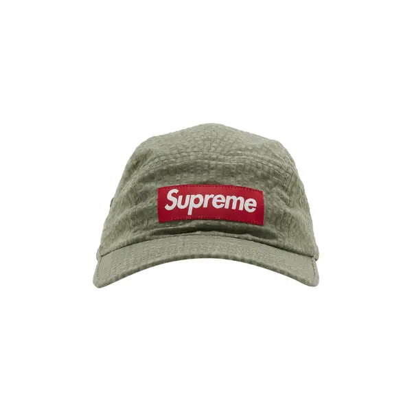 Supreme Washed Seersucker Camp Cap - Tan