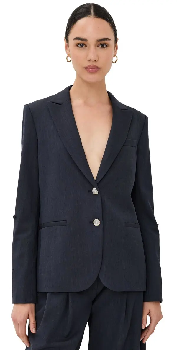 TWP Boyfriend Blazer With Crest Hardware