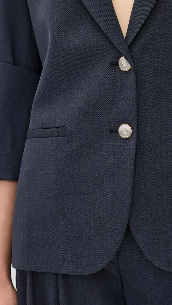 TWP Boyfriend Blazer With Crest Hardware