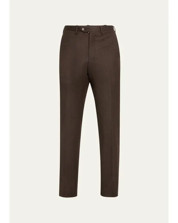 Kiton Textured Suit Trousers - Brown