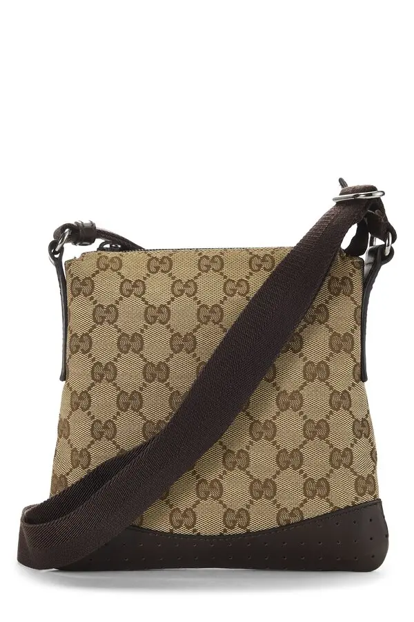Gucci Original Gg Canvas Perforated Messenger Bag