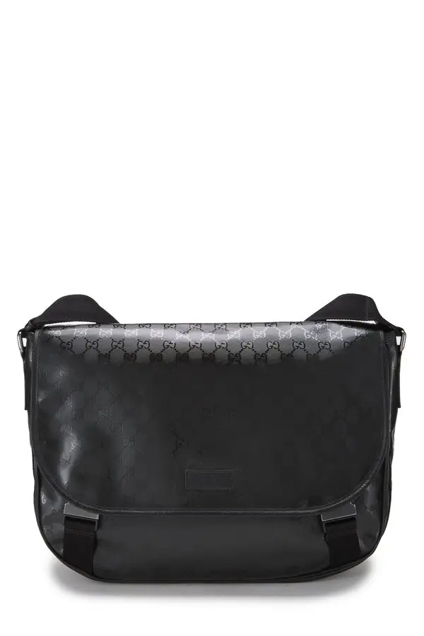 Gucci Gg Imprime Buckle Flap Messenger - Black