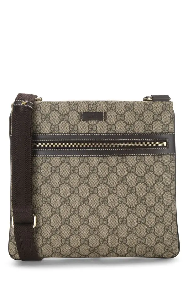 Gucci Original Gg Supreme Canvas Zip Messenger Bag