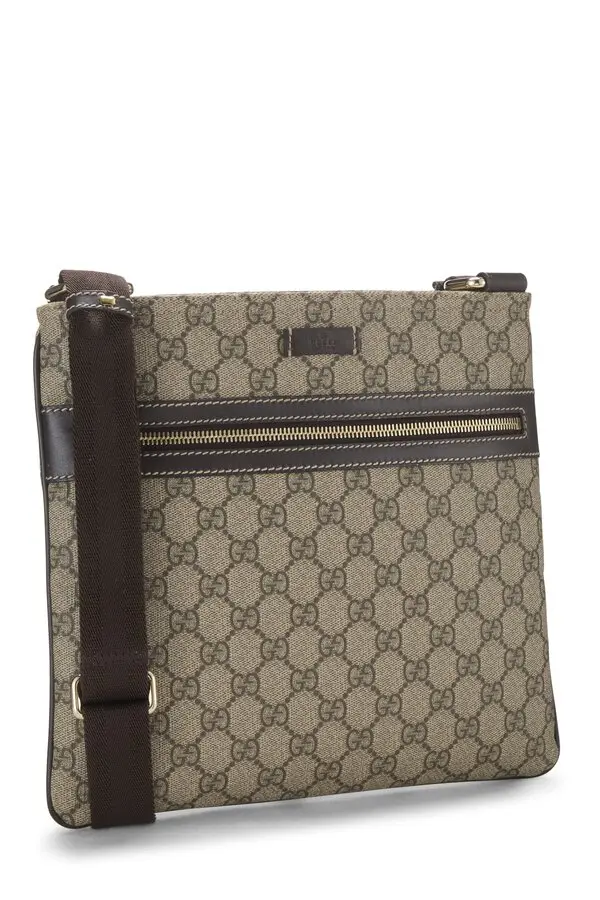 Gucci Original Gg Supreme Canvas Zip Messenger Bag