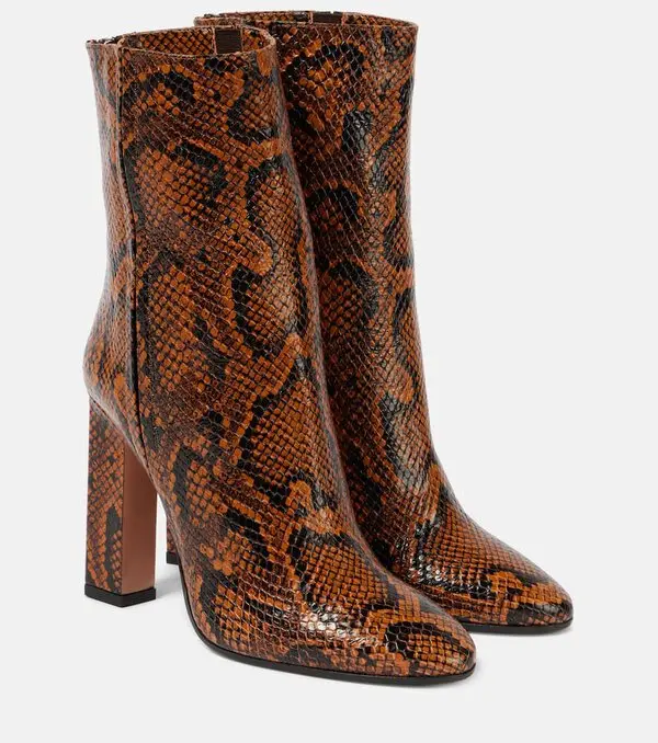 AQUAZZURA Joplin 105 Printed Leather Bootie