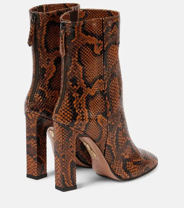 AQUAZZURA Joplin 105 Printed Leather Bootie