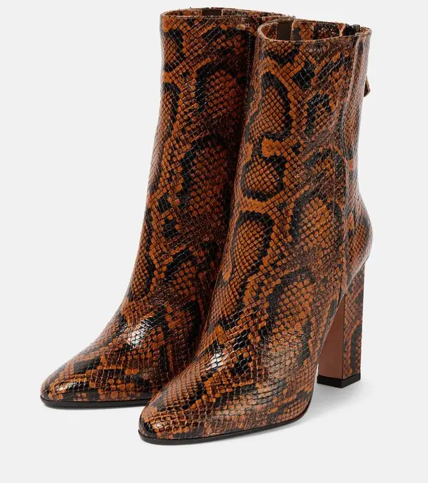 AQUAZZURA Joplin 105 Printed Leather Bootie