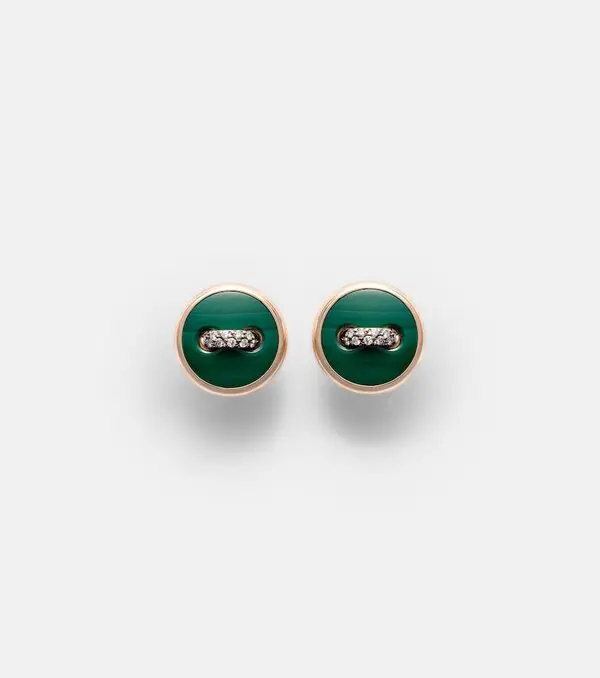 Pomellato Pom Pom Dot Earrings With Malachite And Diamonds - Metallic