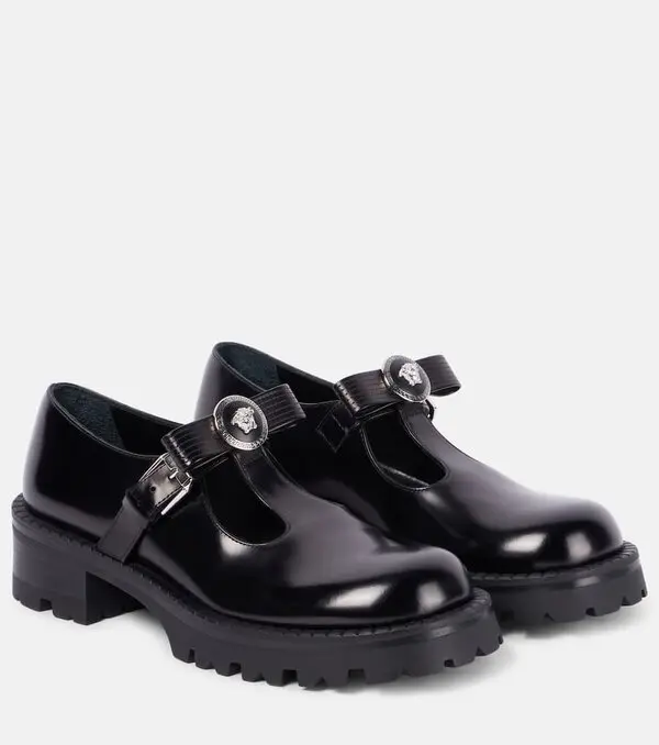 Versace Ribbon Leather Flats