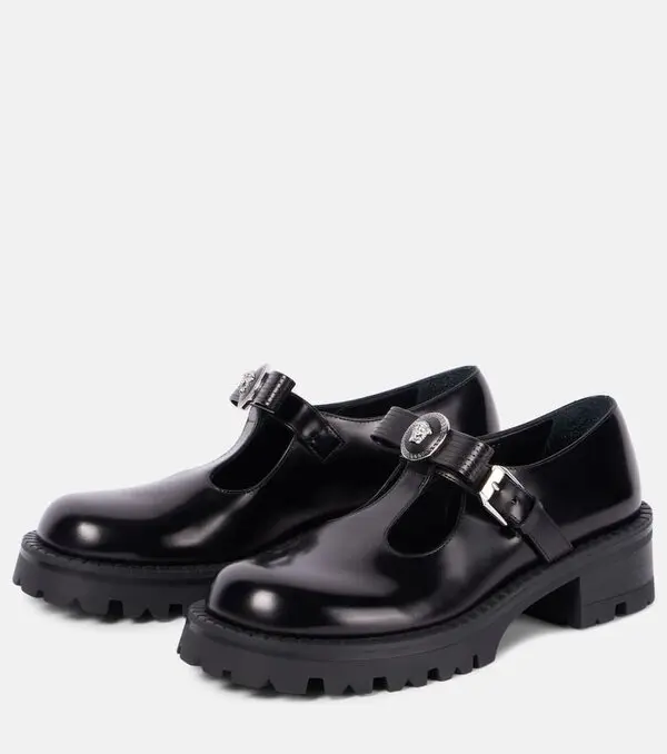 Versace Ribbon Leather Flats