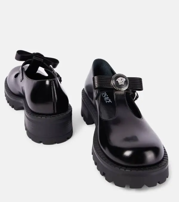 Versace Ribbon Leather Flats