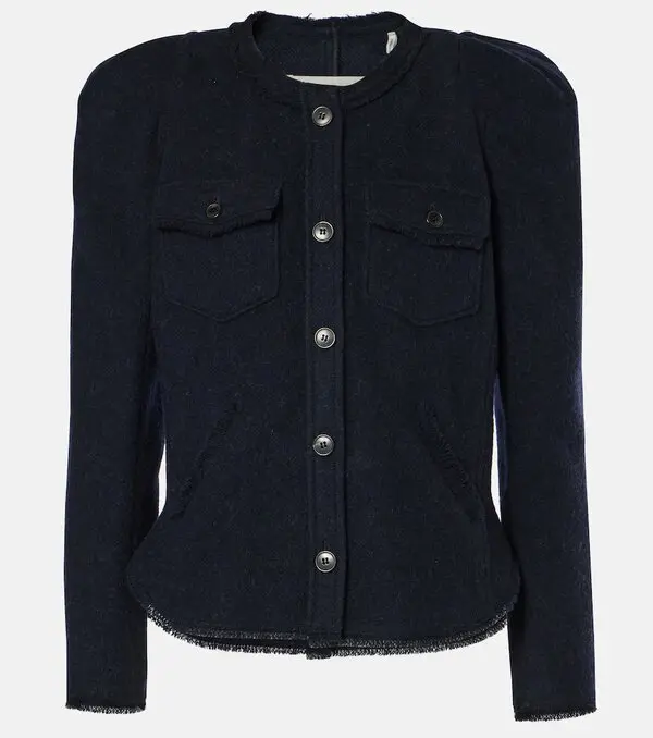 MARANT ETOILE Nelly Wool-blend Jacket - Blue