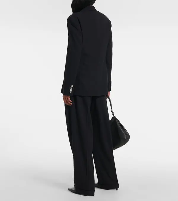 Polo Ralph Lauren Double-breasted Wool-blend Blazer - Black