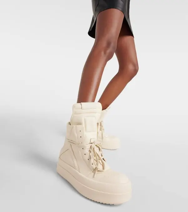 Rick Owens Bumper Leather High-top Sneakers