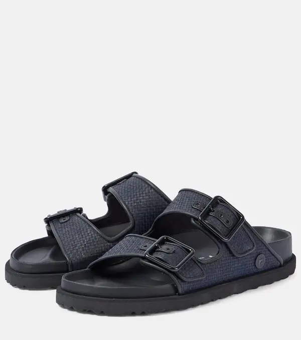 BIRKENSTOCK Arizona Luxe Raffia Sandals - Black